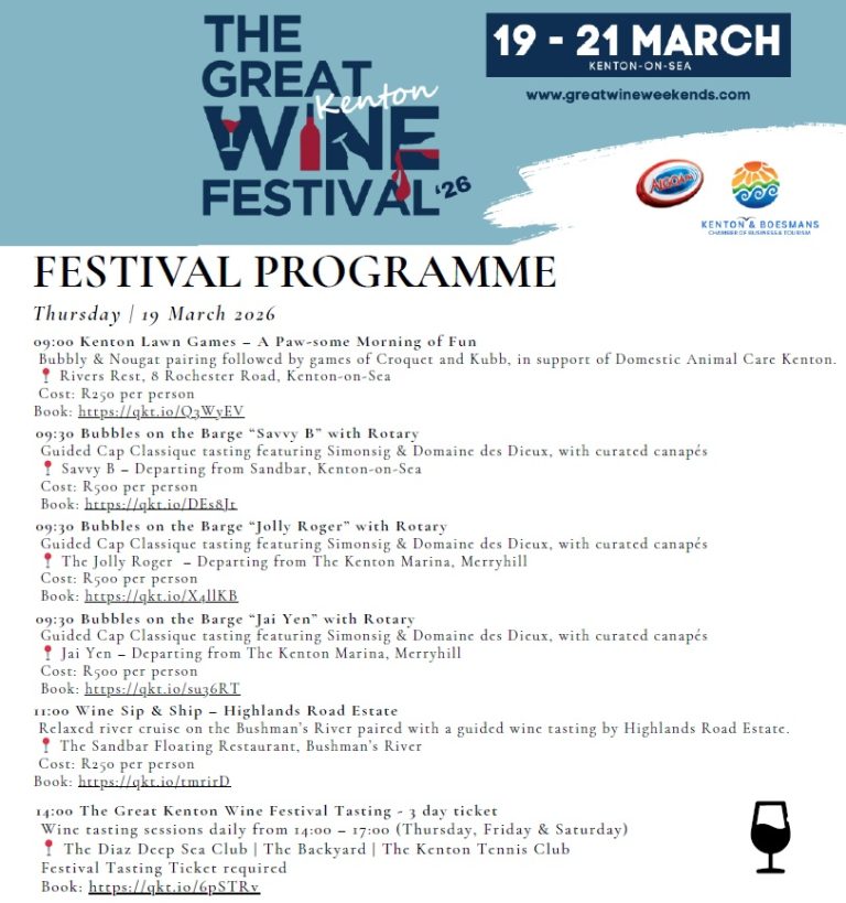 Great Wine Weekends – Hosted by the Karoo/Kenton Wine Club